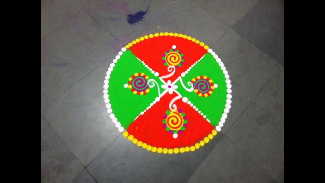 latest simple easy rangoli design for diwali pooja - YouTube