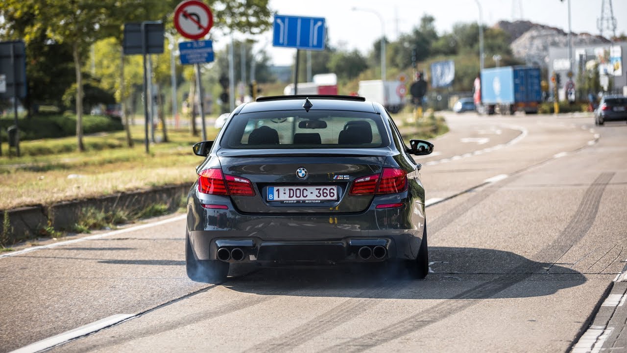 BMW M5 F10 with Akrapovic Exhaust System - Powerslides & Accelerations ...