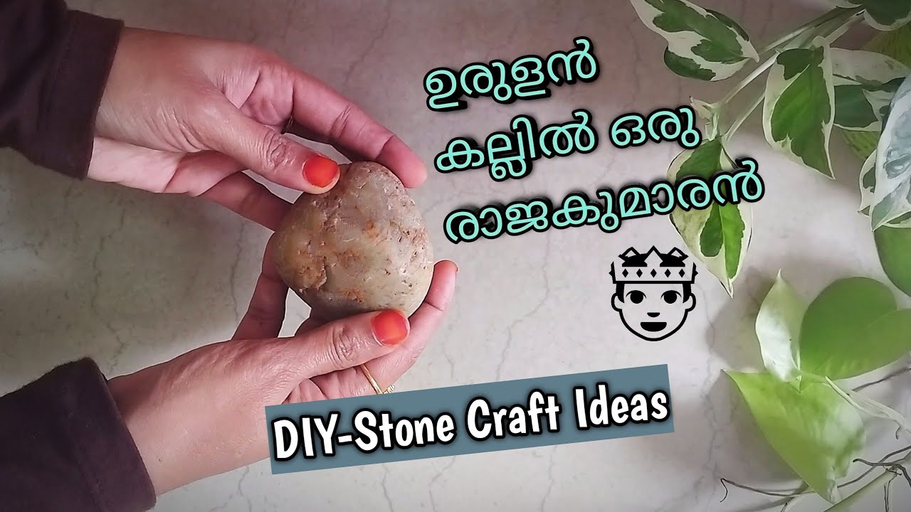 Stone craft ideas | Clay craft on stone | Man face making on rock ...