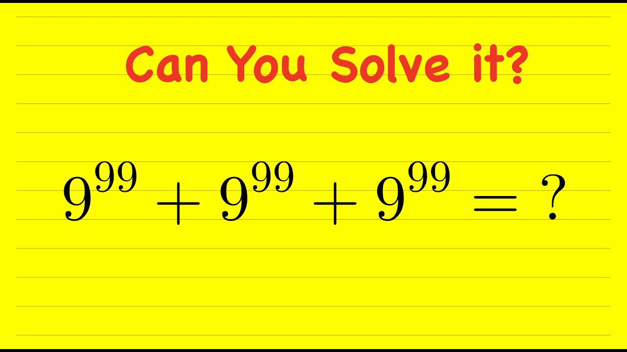 Nice exponent problem can you solve it? - YouTube