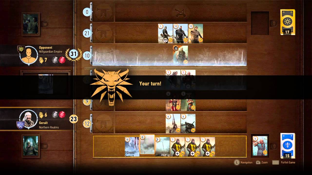 The Witcher 3: Beating Nilfgaard Noble in Gwent - YouTube