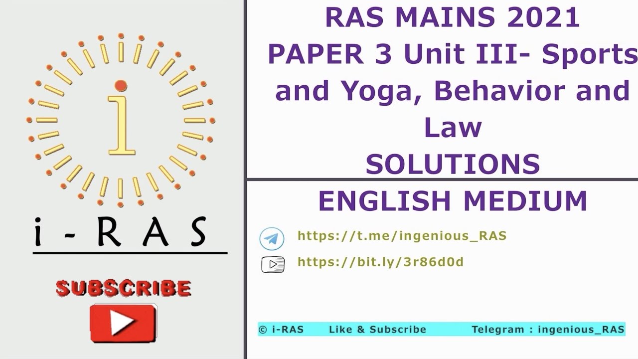 RAS MAINS 2021 SOLUTIONS | PAPER 3 UNIT 3 SPORTS, YOGA, BEHAVIOR AND ...