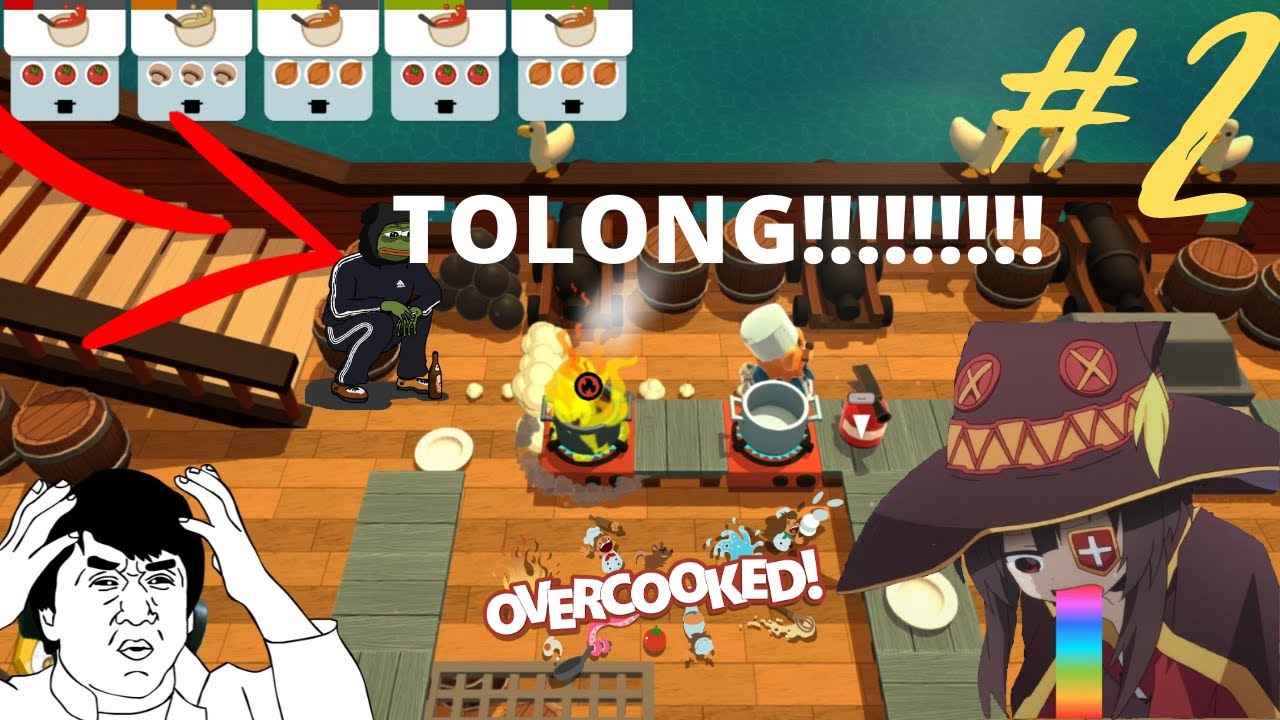 Overcooked Gameplay Malaysia #2-Dapur Atas Boat Terbakar !!!!!! - YouTube