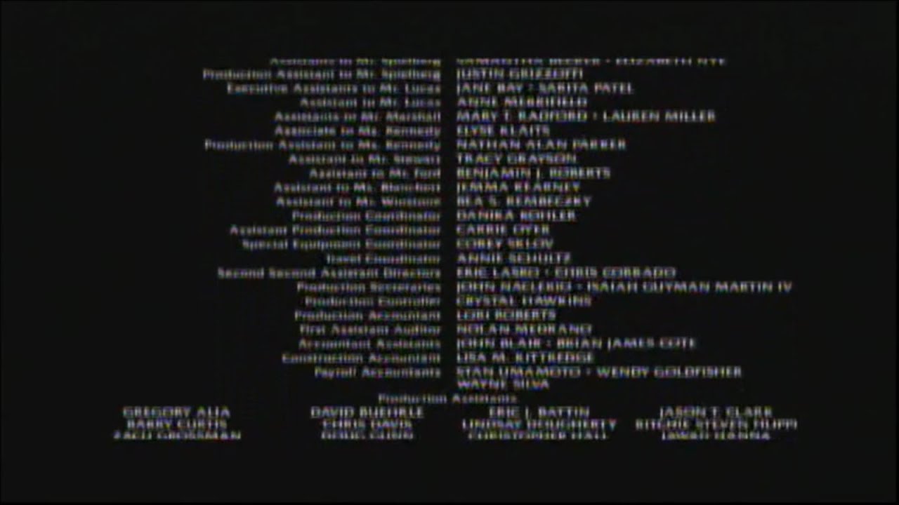 Indiana Jones And The Kingdom Of The Crystal Skull (2008) End Credits ...