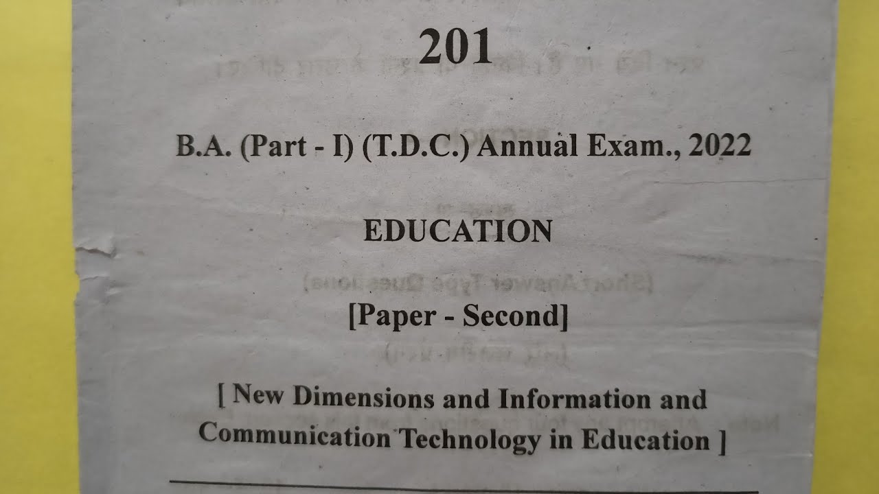 Education BA 1st year question Paper 2022 important Question education ...