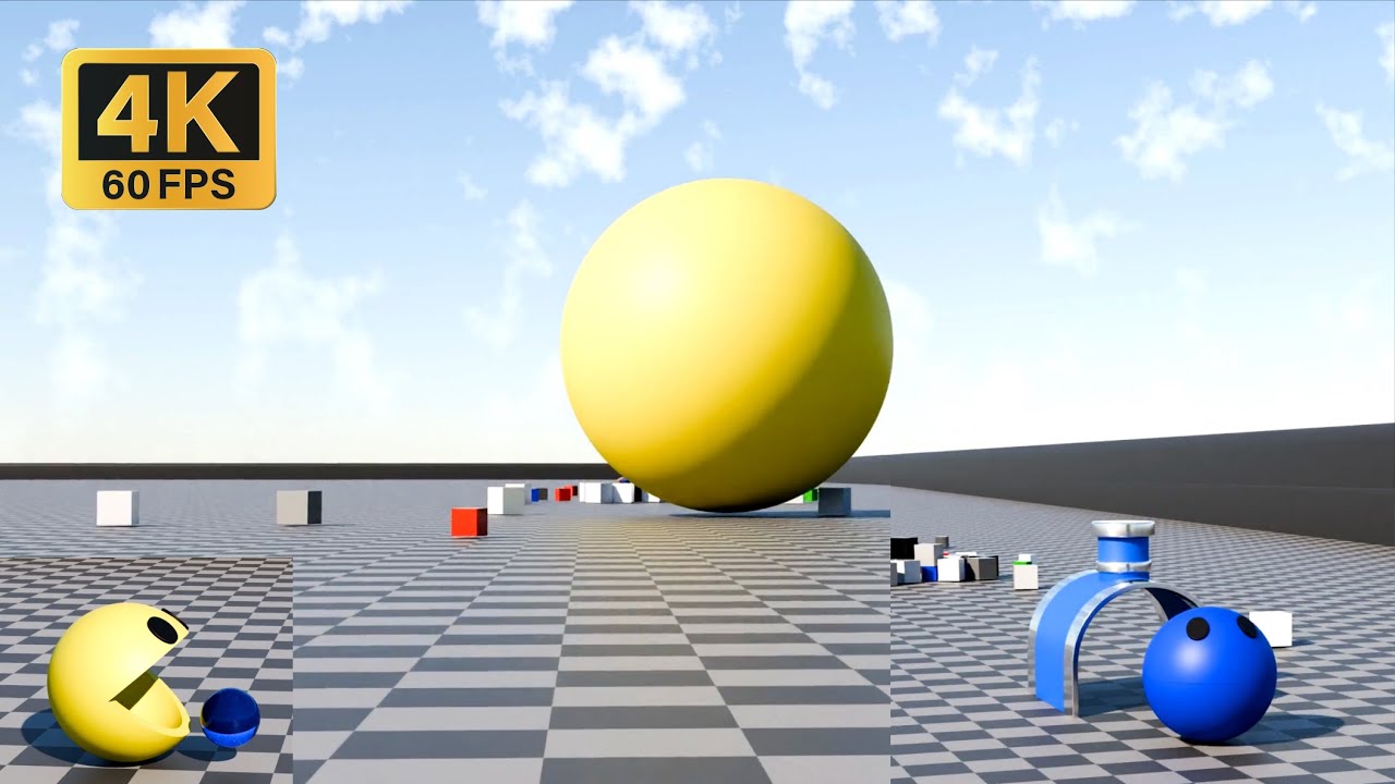 PacMan 3D with Jelly || SOFTBODY SIMULATION #davr3d #relaxing - YouTube