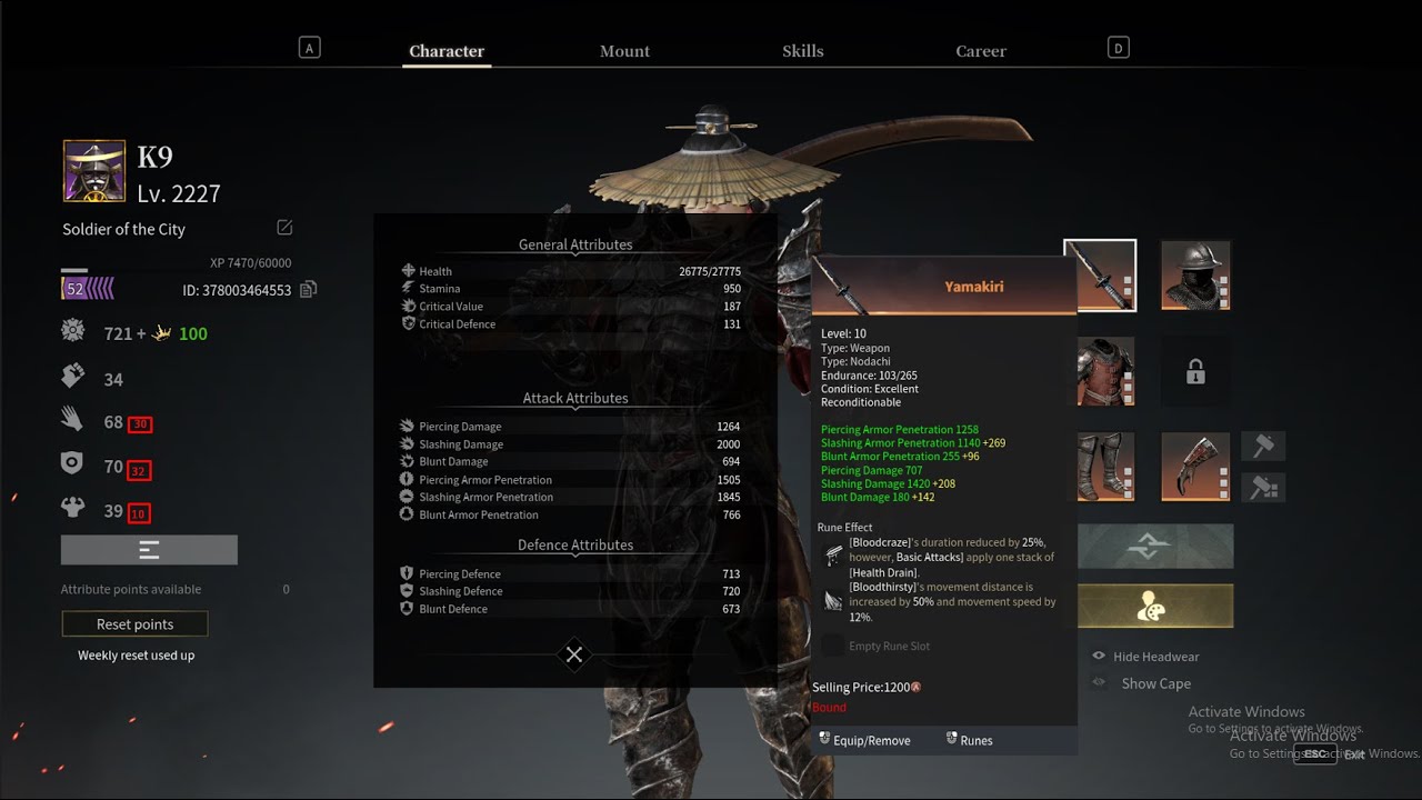 Conquerors Blade Highlight Guide Nodachi Win Rate 60🏆battles 6883🏆victories 4143🏆kd