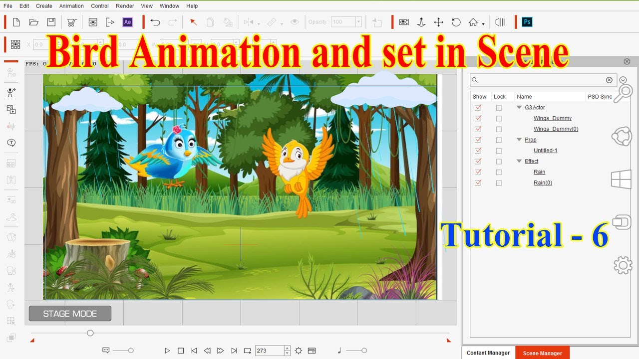 Tuni Chidiya full animation | Set Character in scene Cartoon animator 4 ...