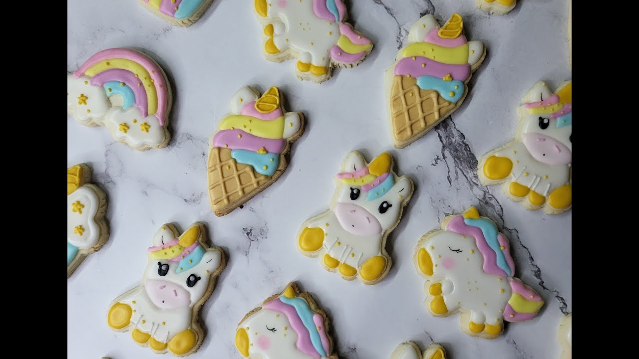 Unicorn Theme Cookie Designs - YouTube