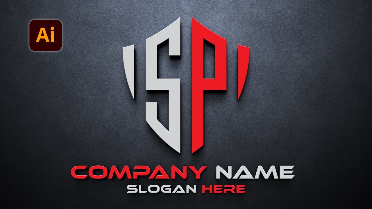 Typography S+P logo design in Adobe Illustrator | Illustrator Logo ...