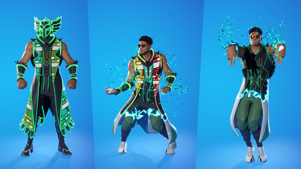 Giannis Antetokounmpo Skin Showcase with Emotes and Dances | Fortnite X ...