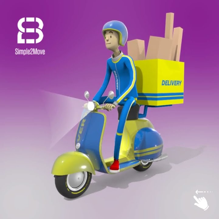 Looping animated 3D characters for a delivery company - YouTube