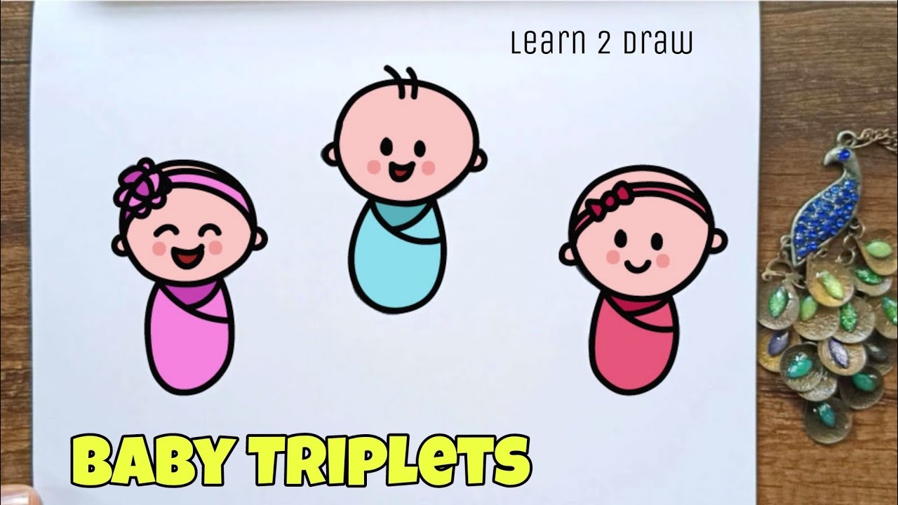 BABY TRIPLETS - Easy Drawing Videos for all using Simple Shapes - YouTube