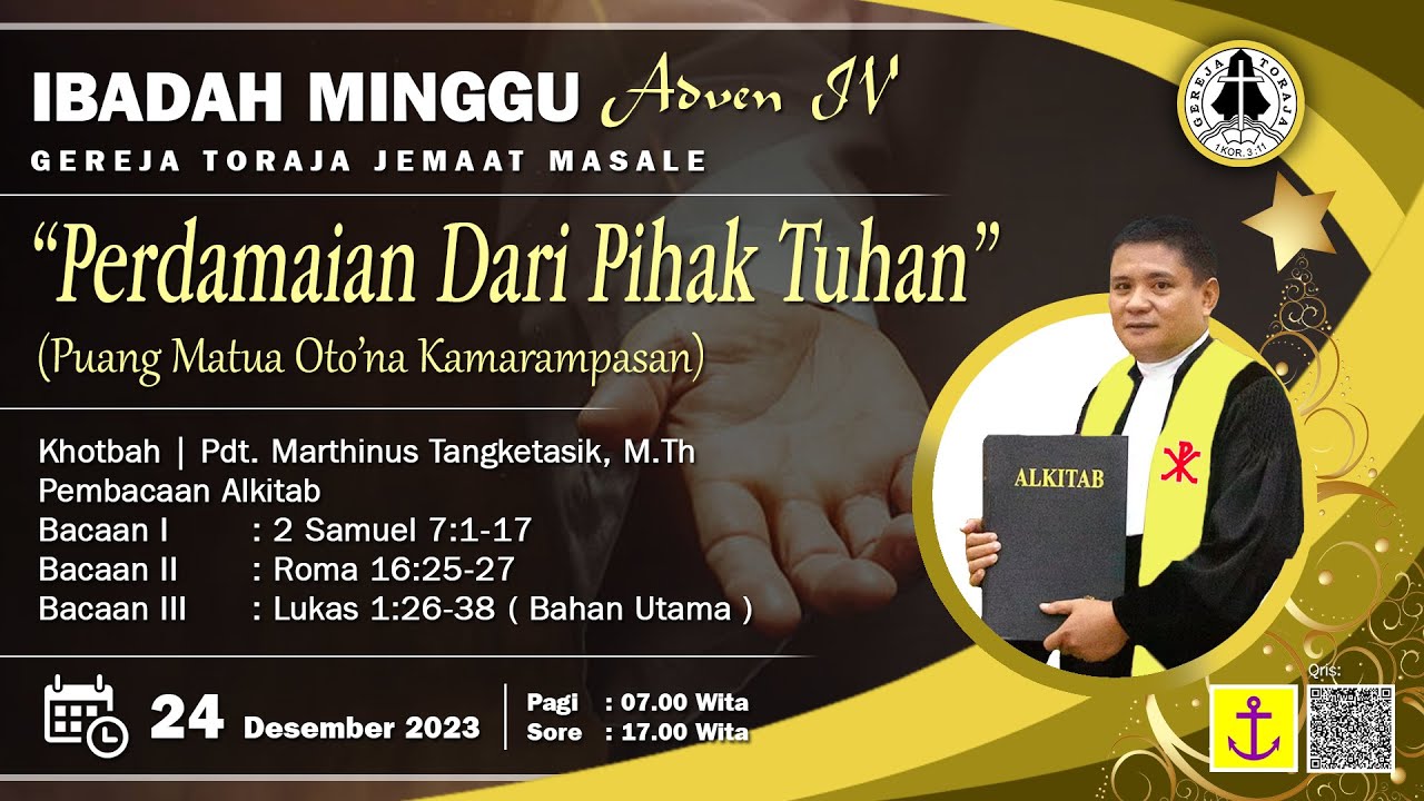 Ibadah Minggu Adven Iv Gereja Toraja Jemaat Masale Minggu 24