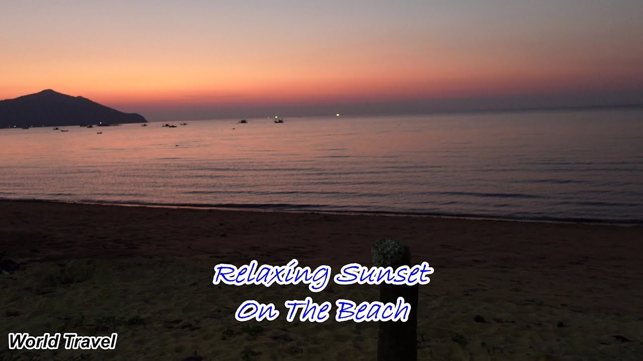 ASMR Sunset on The Beach, 15 Minutes of Ocean Sounds. - YouTube