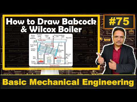 How to draw Babcock and Wilcox Boiler, Water tube boiler, Animation of Babcock and Wilcox Boiler ...