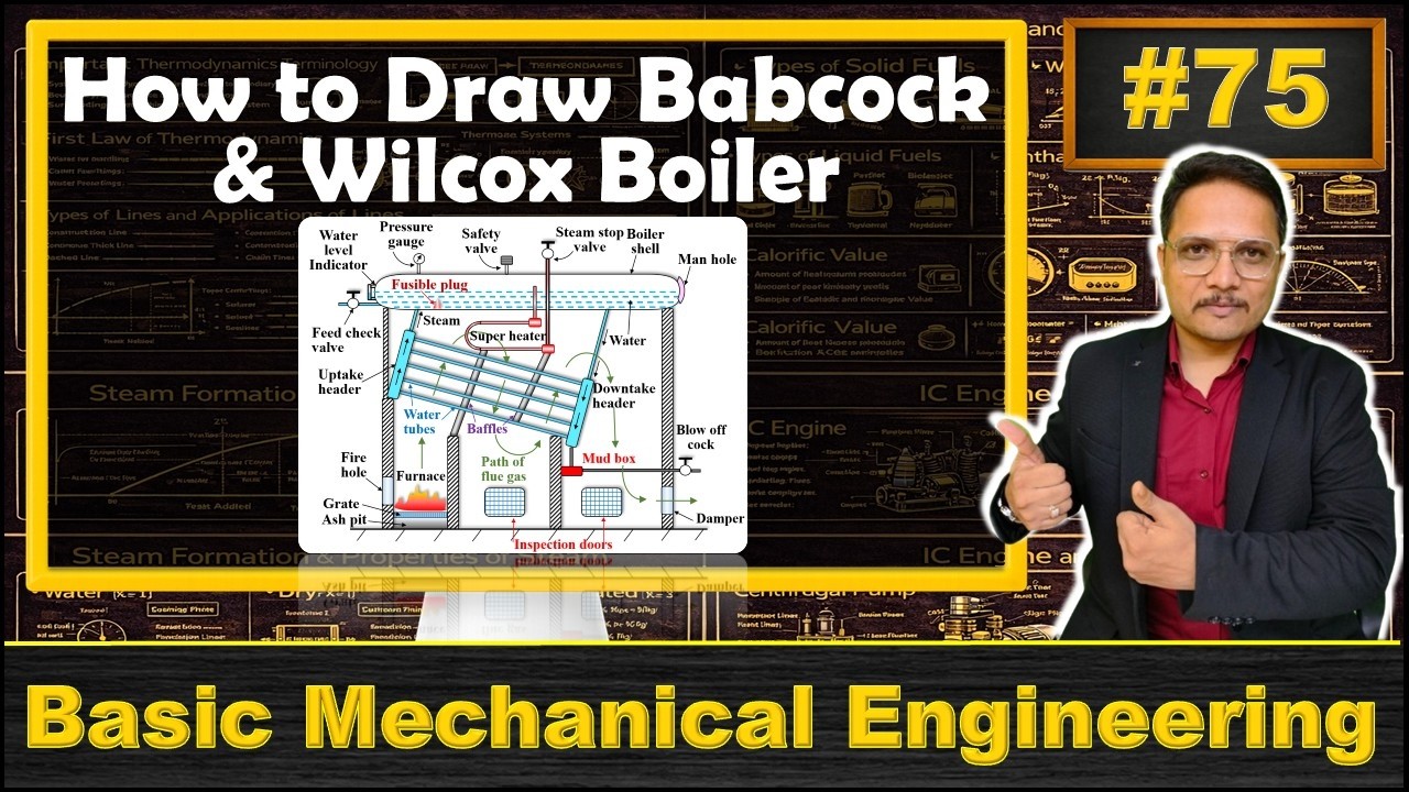 How to draw Babcock and Wilcox Boiler? in Basic Mechanical Engineering ...