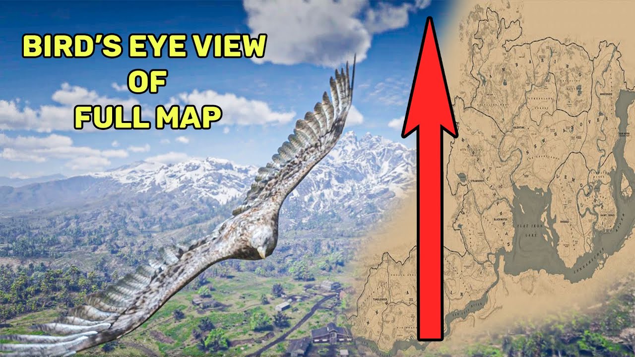 Red Dead Redemption 2 - Bird's Eye View of Full Map | Time-lapse Video ...