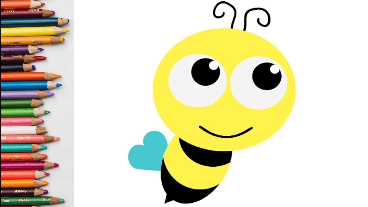 How to draw a cute BEE. NTB DRAW. Как нарисовать милую ПЧЕЛУ. - YouTube
