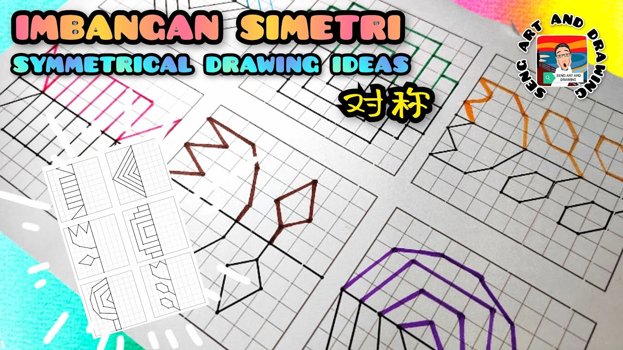 IMBANGAN SIMETRI 🌟 对称 🌟 Symmetry Drawing - YouTube