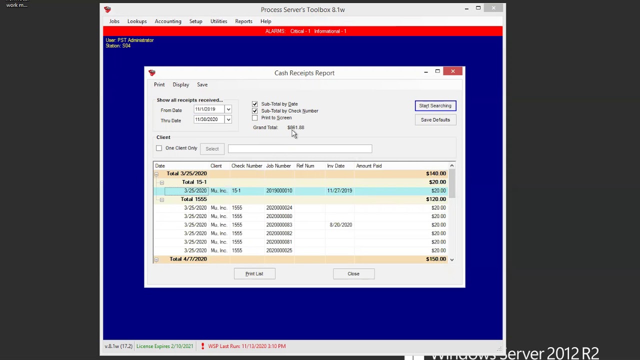 PST Cash Receipts Report - YouTube