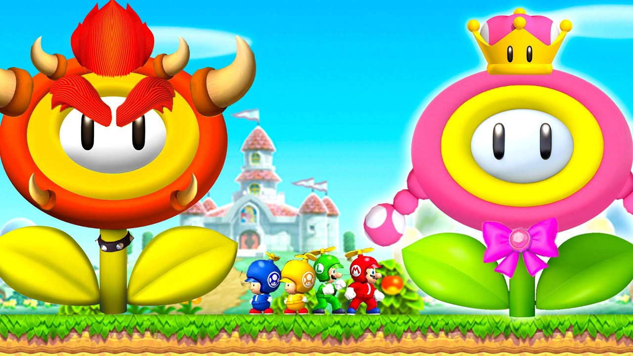 What happens if Mario Bros use the Peachette Flower & Bowser Flower in ...
