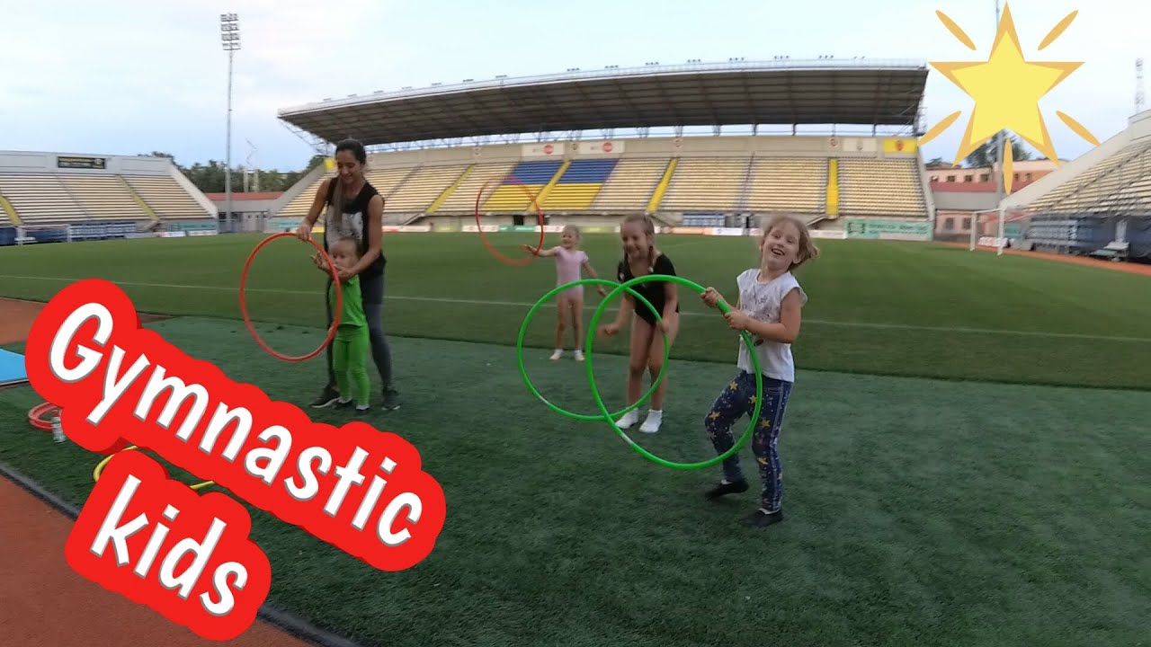 Hula-hoop and gymnastic with kids | хула-хуп, детская гимнастика - YouTube