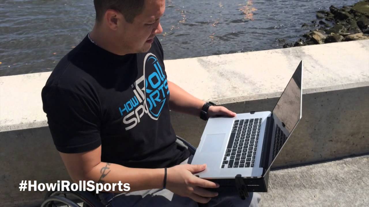Wheelchair Laptop Mount #HowiRollSports - YouTube