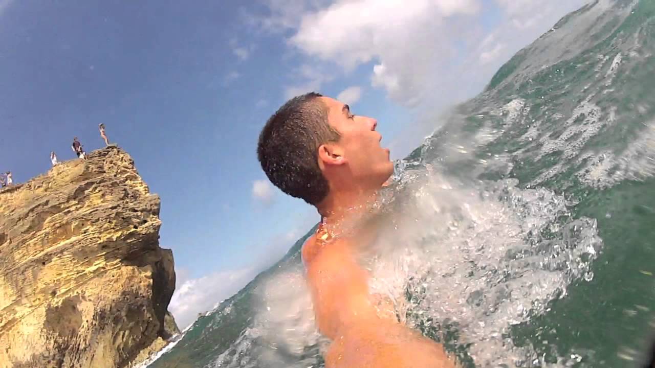 Shipwreck beach cliff jump 2012 - YouTube