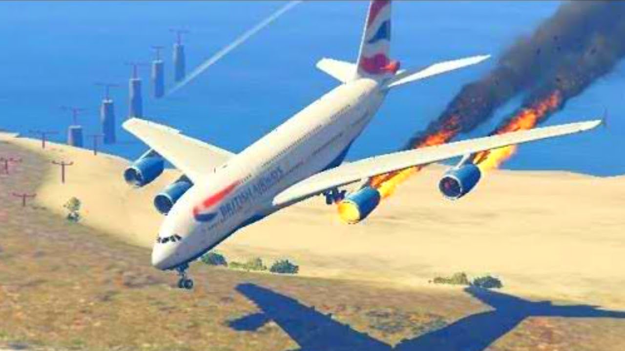A_547 Airplane Crash After Engine Failure | GTA v Action movie - YouTube