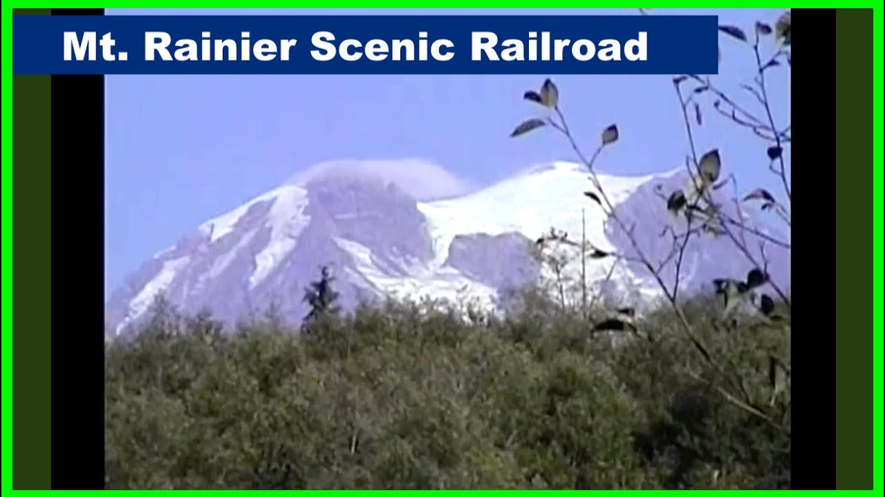 Mt. Rainier Scenic Railroad Train Through Elbe WA & Forested Hills ...