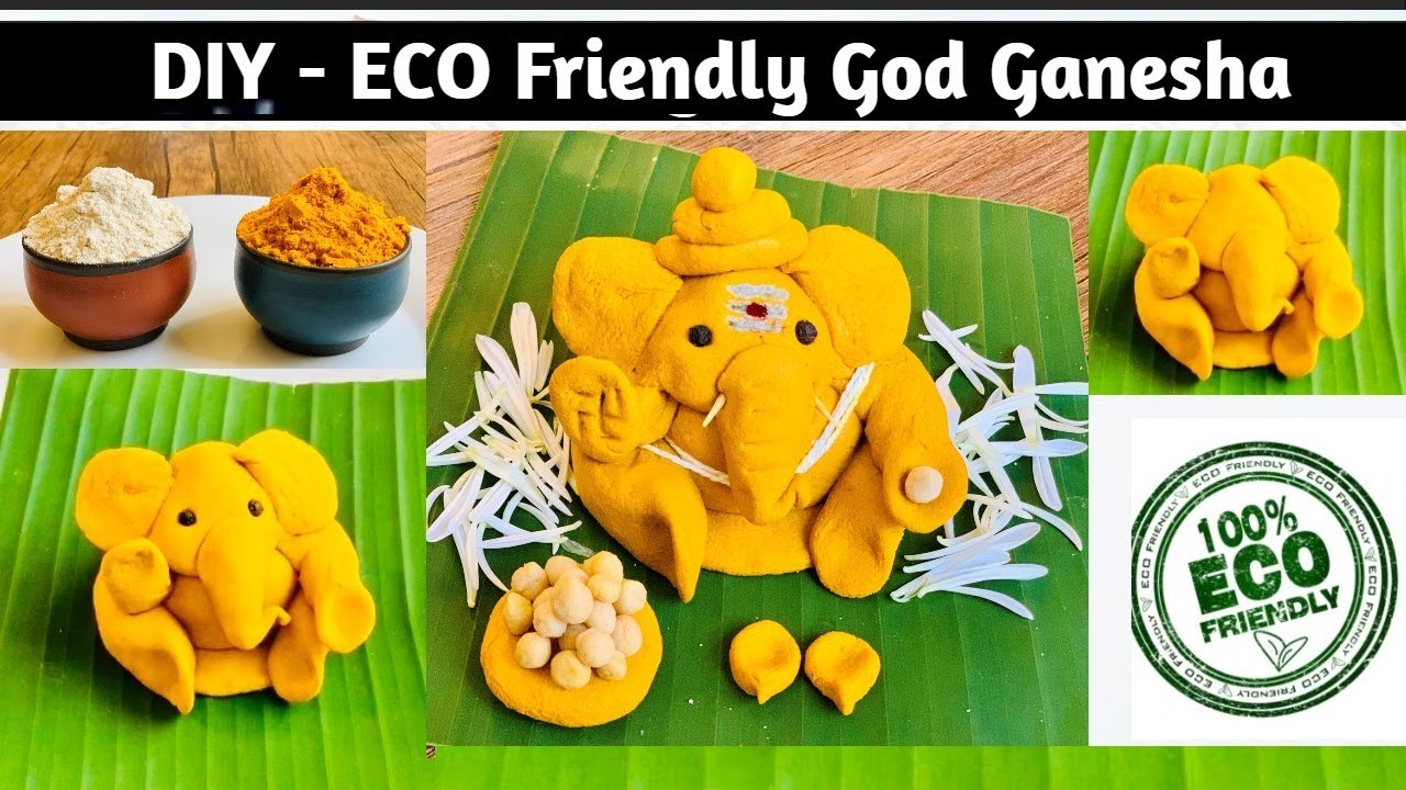 How to make Turmeric Ganesha | Eco Friendly Ganesha | Easy Pillayar ...
