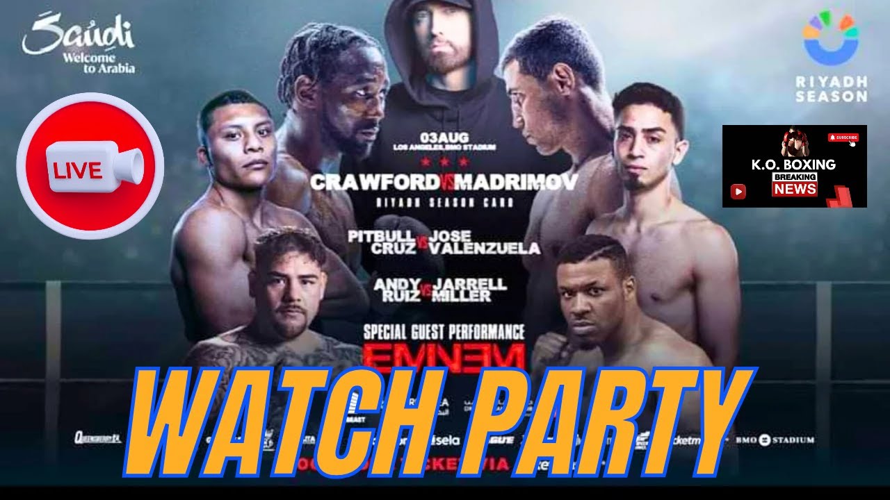 Terence Crawford Vs. Israil Madrimov On August 3rd, LIVE WATCH PARTY ...
