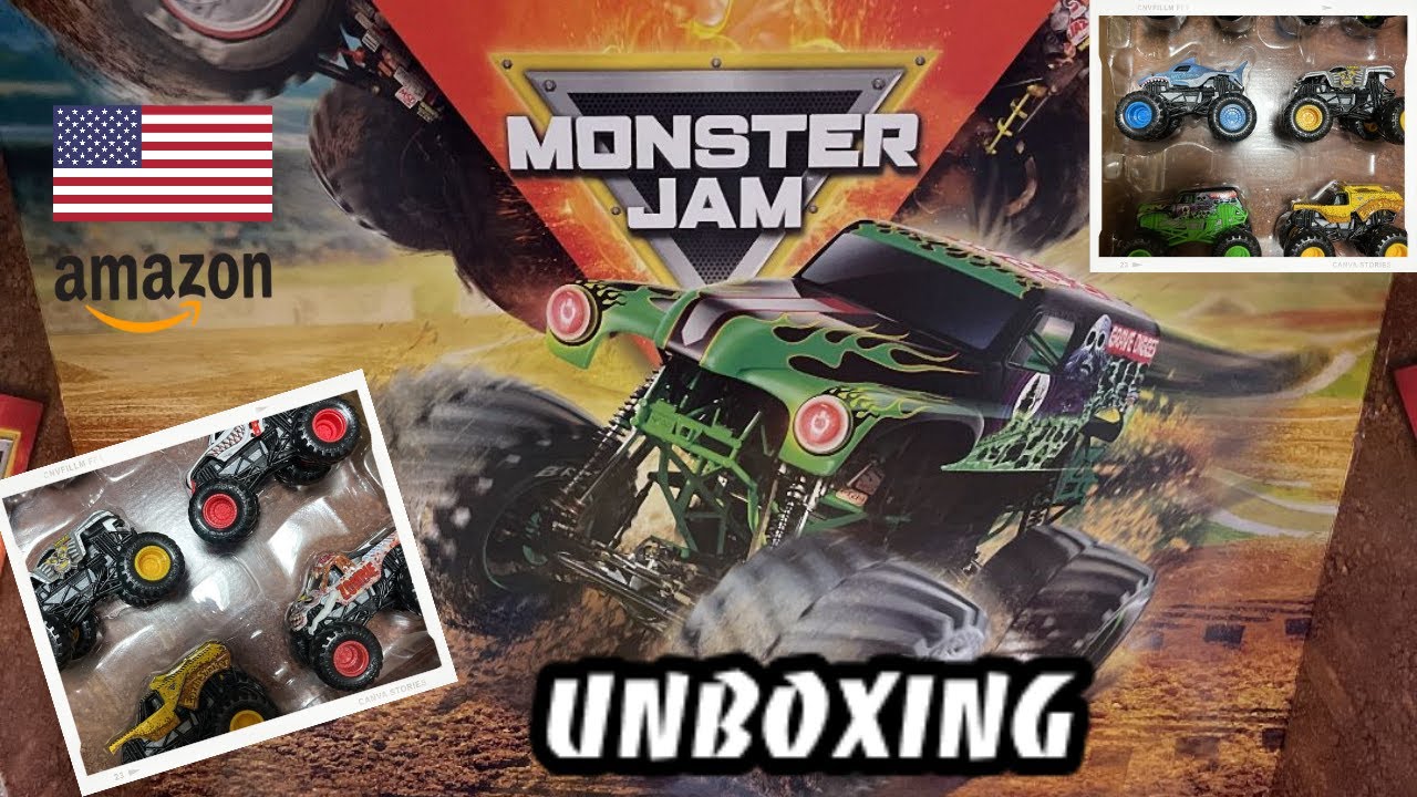 Monster Jam 12 Pack Spin Master! Diecast Unboxing & Review! モンスター ジャム ...