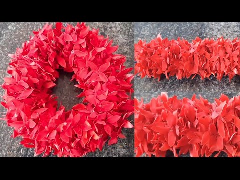 Ixora Flower Stringing | Idly Poo Korpathu Eppadi - YouTube