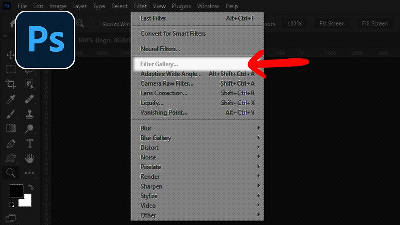 Photoshop 2025 Filter Gallery (Greyed Out) - YouTube