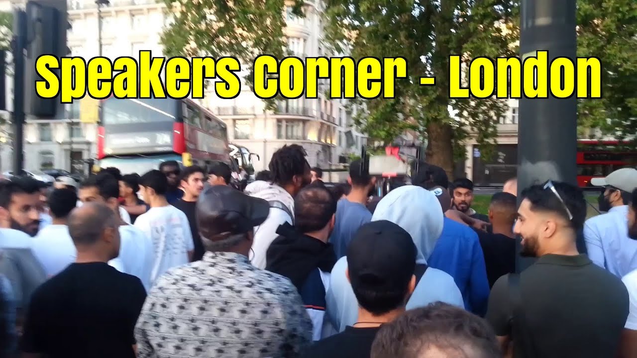 Speakers Corner - a Debate Gets Interrupted by Trouble In Background ...