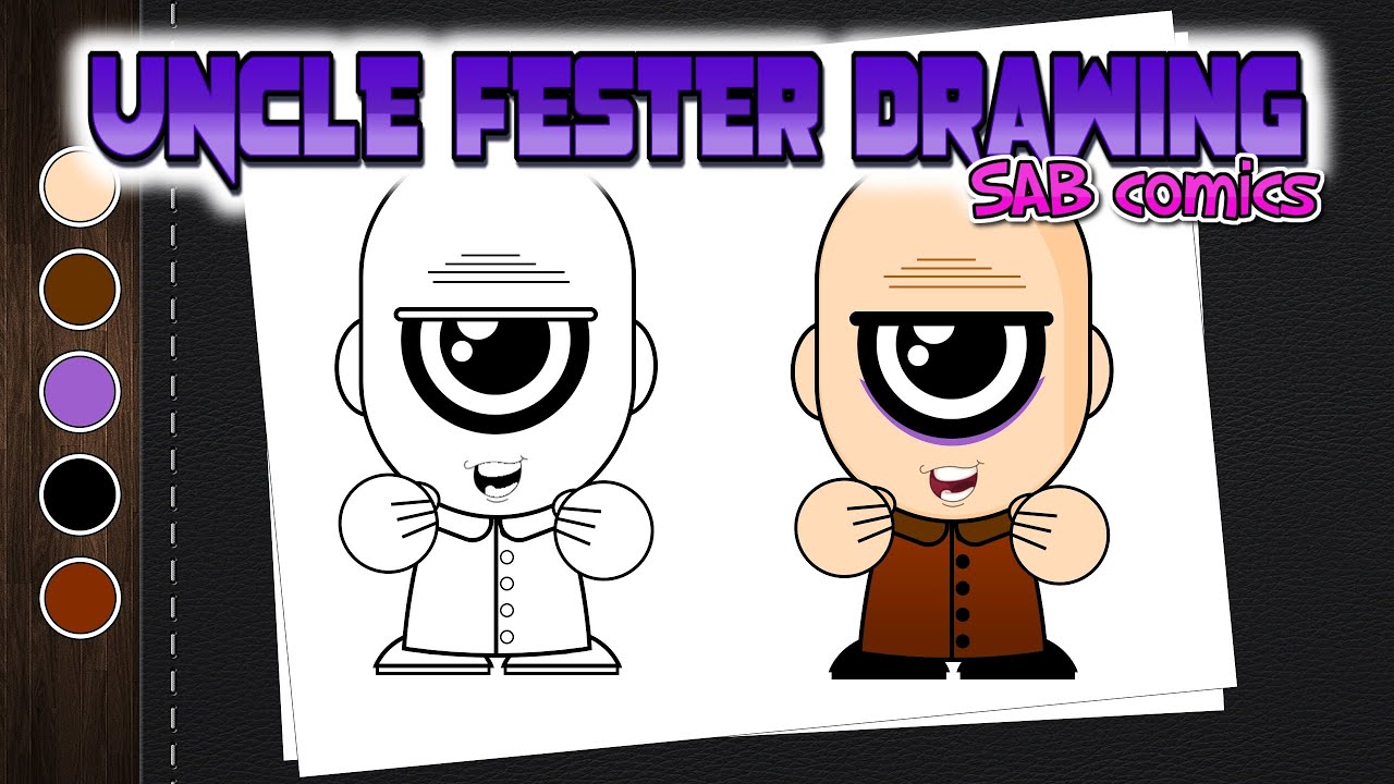 UNCLE FESTER - ADDAMS FAMILY ][ How to draw with own details - in PP ...