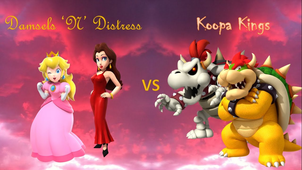 Mario Tennis Aces - Peach and Pauline vs Bowser and Dry Bowser (Damsels ...