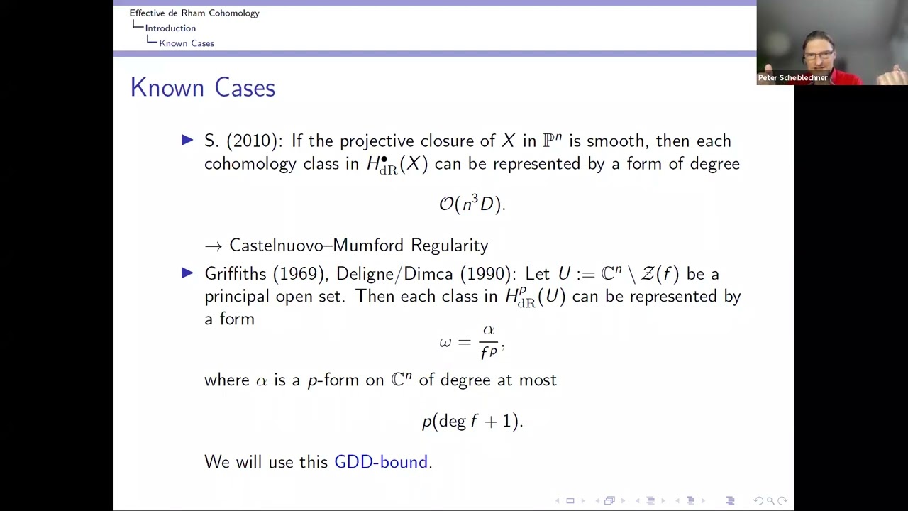 Effective de Rham Cohomology_ Peter Scheiblechner - YouTube