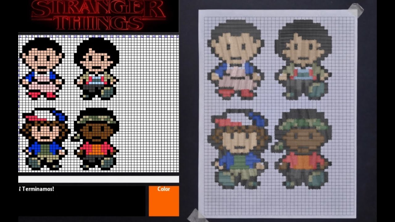 Tutorial paso a paso de PixelArt de los 4 personajes de Stranger Things ...
