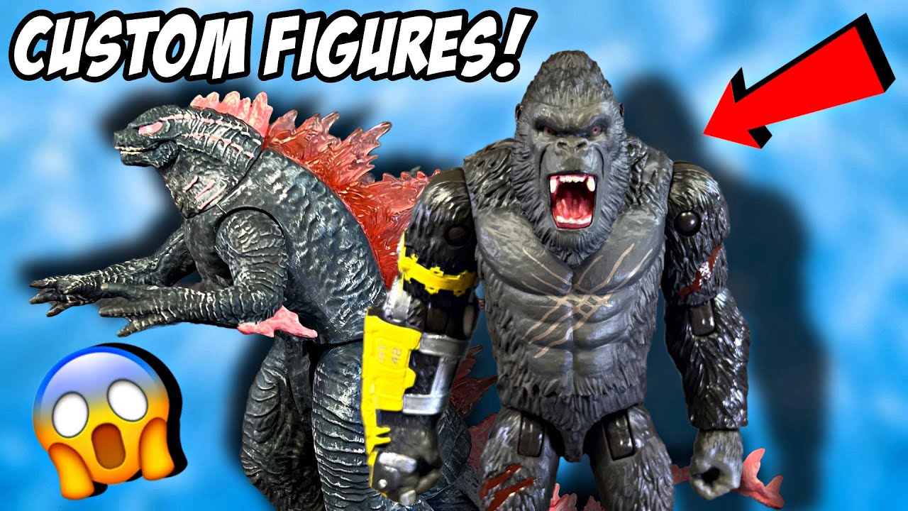 Custom Godzilla Figures (Godzilla Evolved & Kong) - YouTube