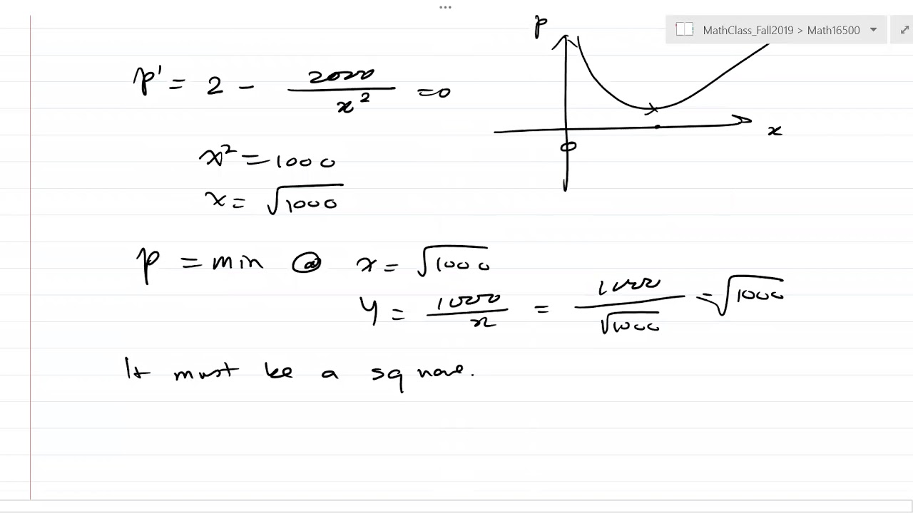Section 3 7a. Optimization Problems - YouTube