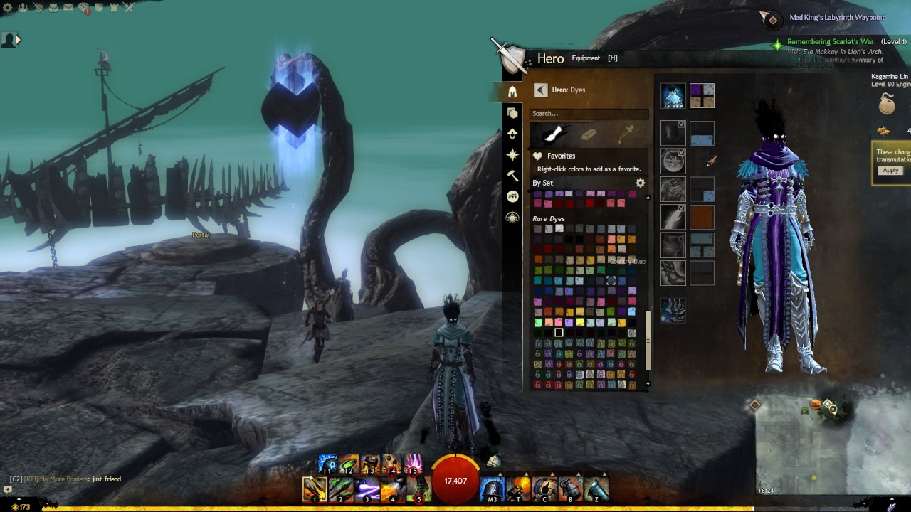 Guild Wars 2 Ghostly Outfit (dyeable areas and visuals) - YouTube