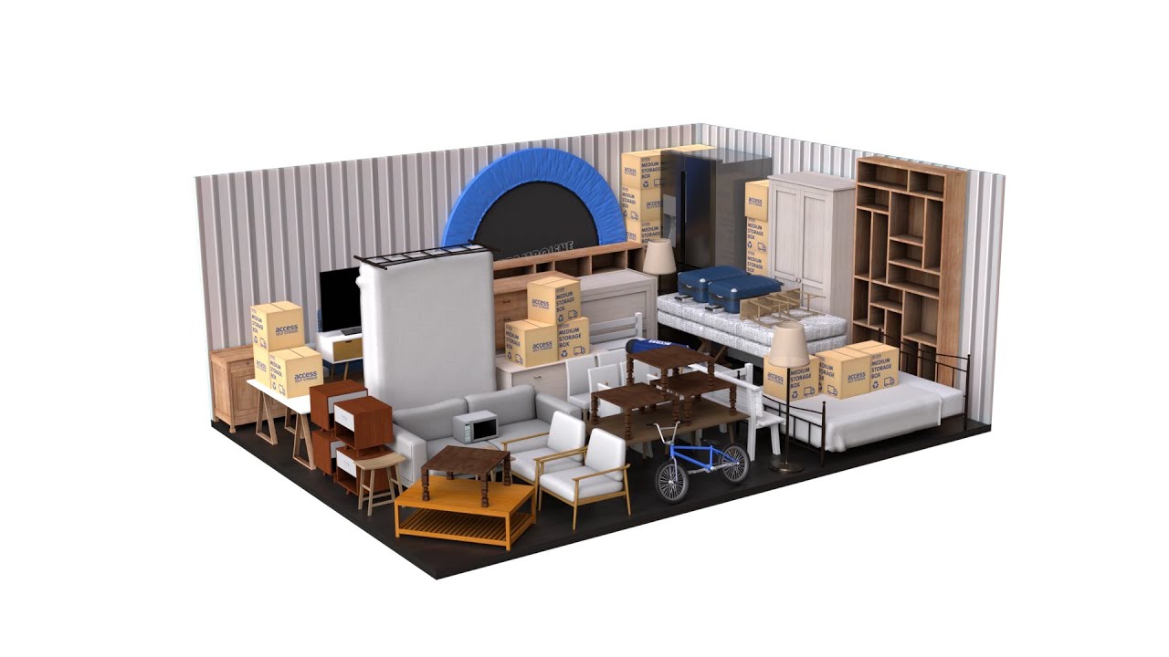 What can you store in a 300 sq.ft. storage unit? - YouTube