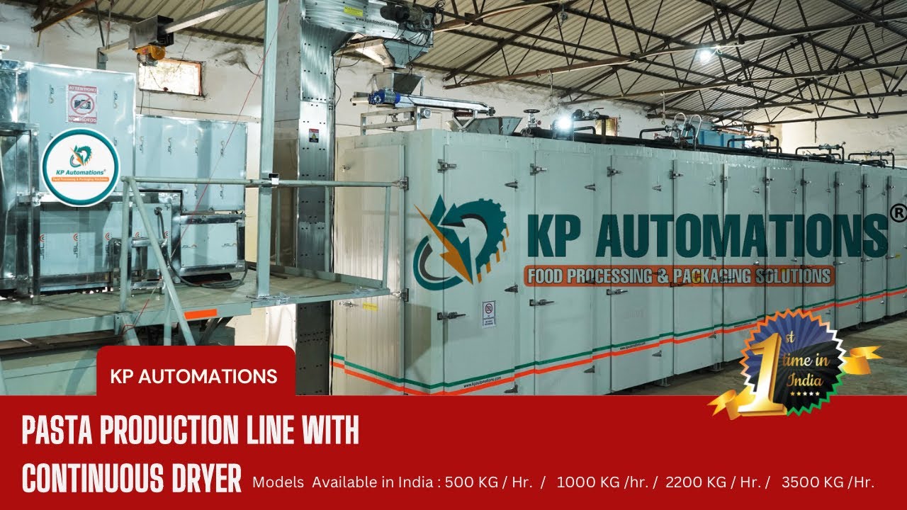 Short Cut Pasta Production line with Continuous Dryer | 2200 Kg per ...