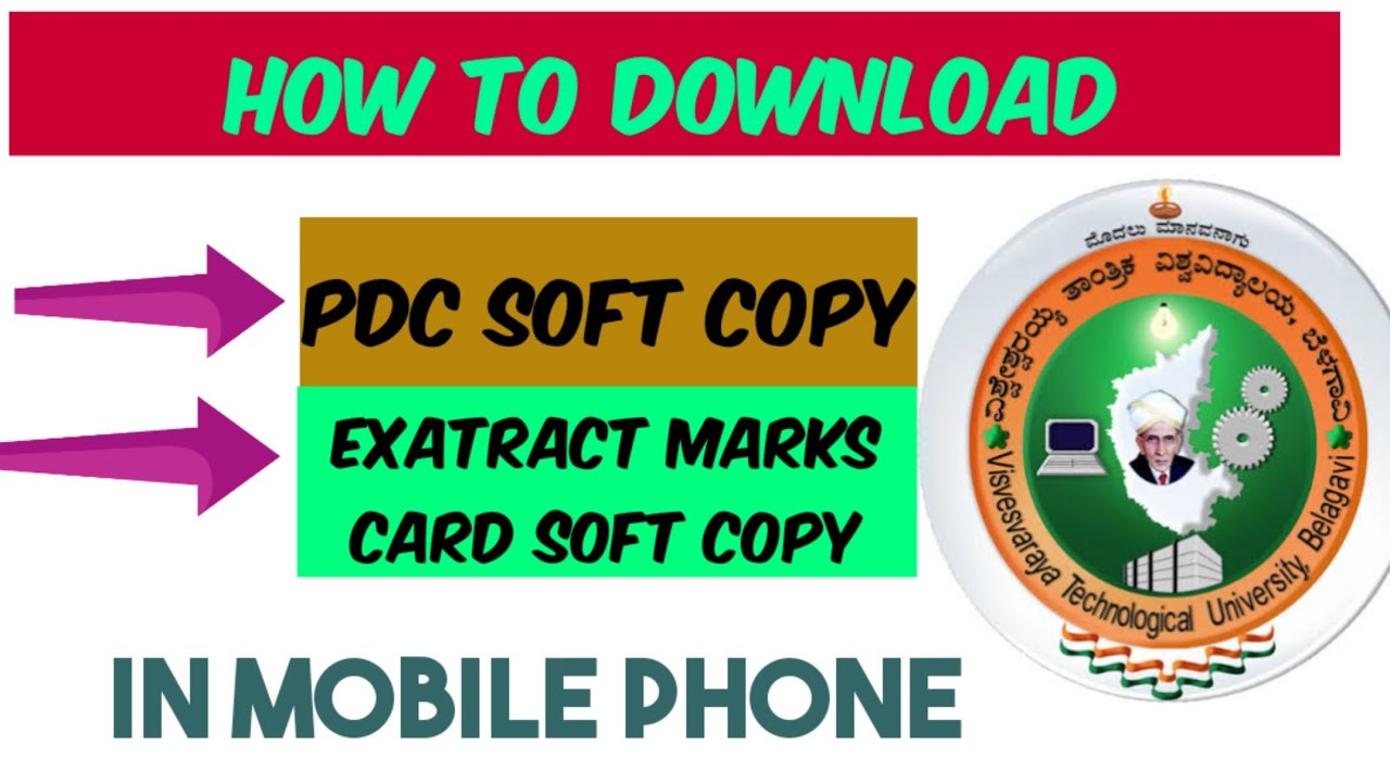 VTU Update | How To Download Soft Copy | PDC/Extarct Marks Card In ...