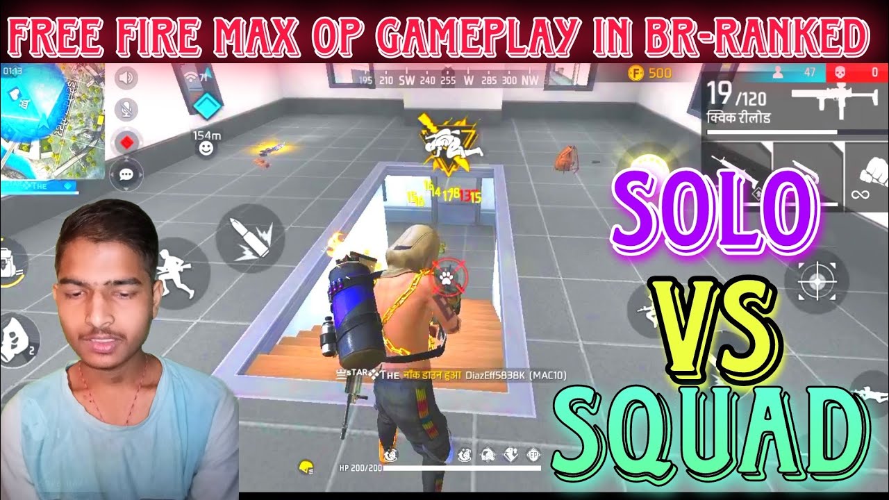 FREE FIRE MAX OP GAMEPLAY l IN BR-RANKED l SOLO VS SQUAD l OP OVERPOWER ...