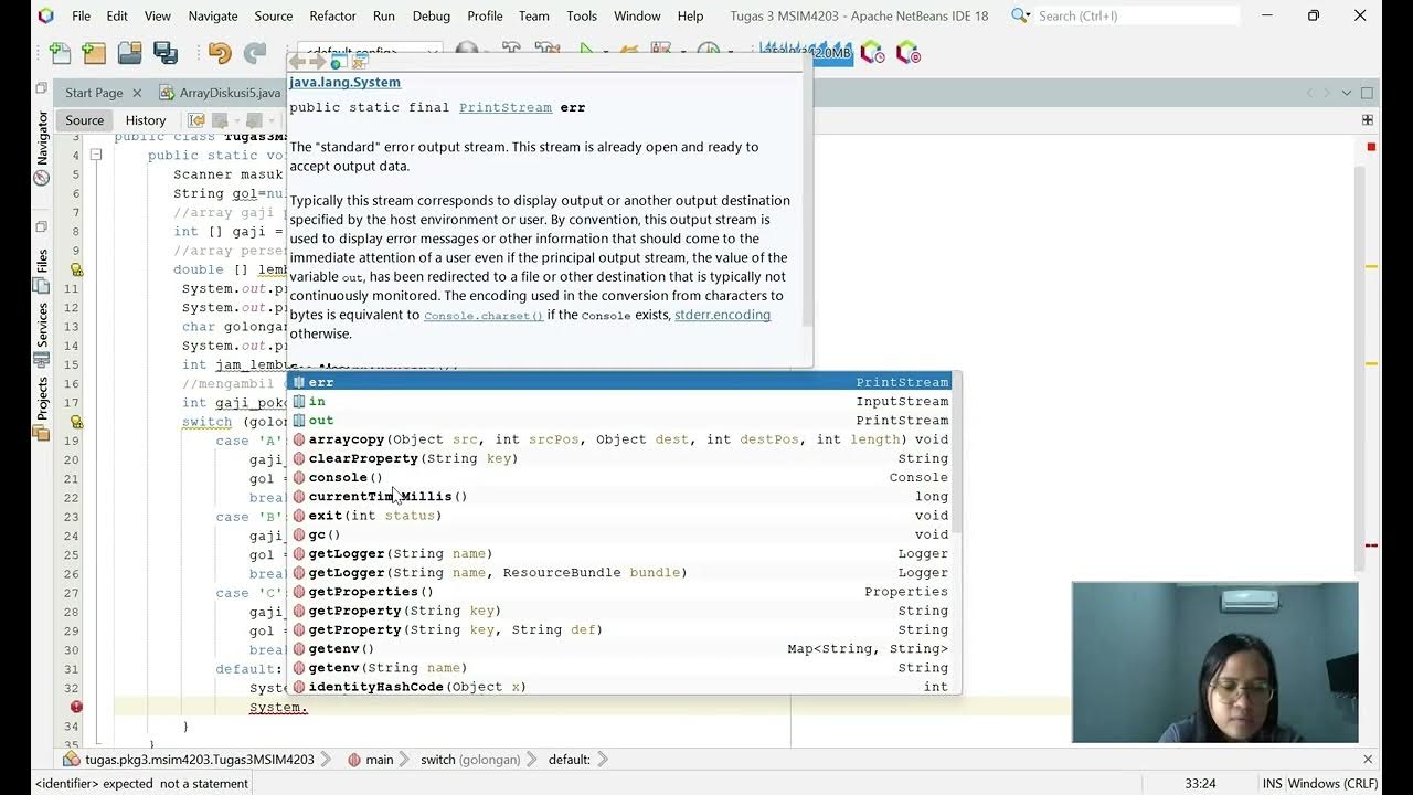 TUGAS 3 Alogaritma dan Pemrograman | (Java) Menghitung Gaji Karyawan dengan If dan Array - YouTube