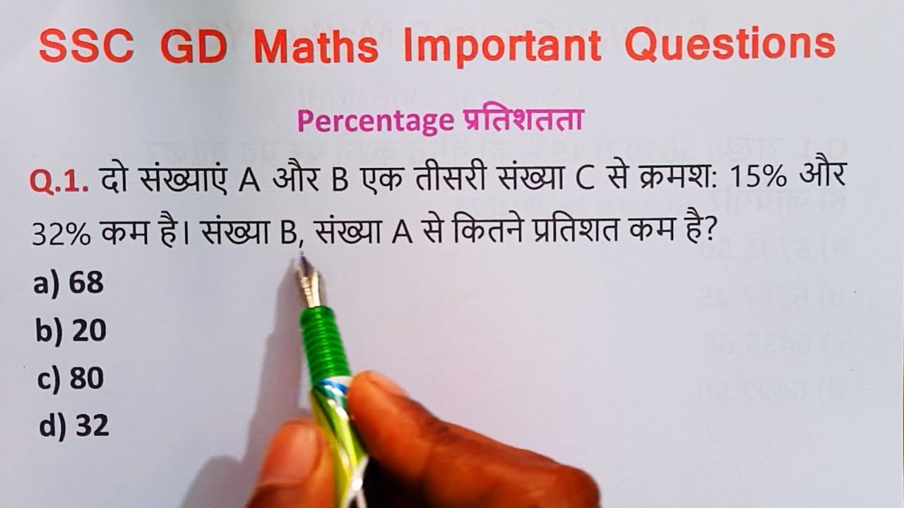 SSC GD Maths 2025 || Percentage | प्रतिशतता || SSC GD Maths Short Tricks in Hindi || SSC GD ...